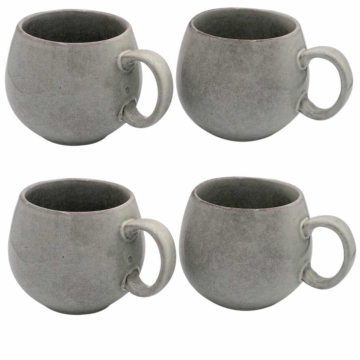 Cooks Professional Set of 4 Nordic Stoneware Mugs | 490ml | Grey ...