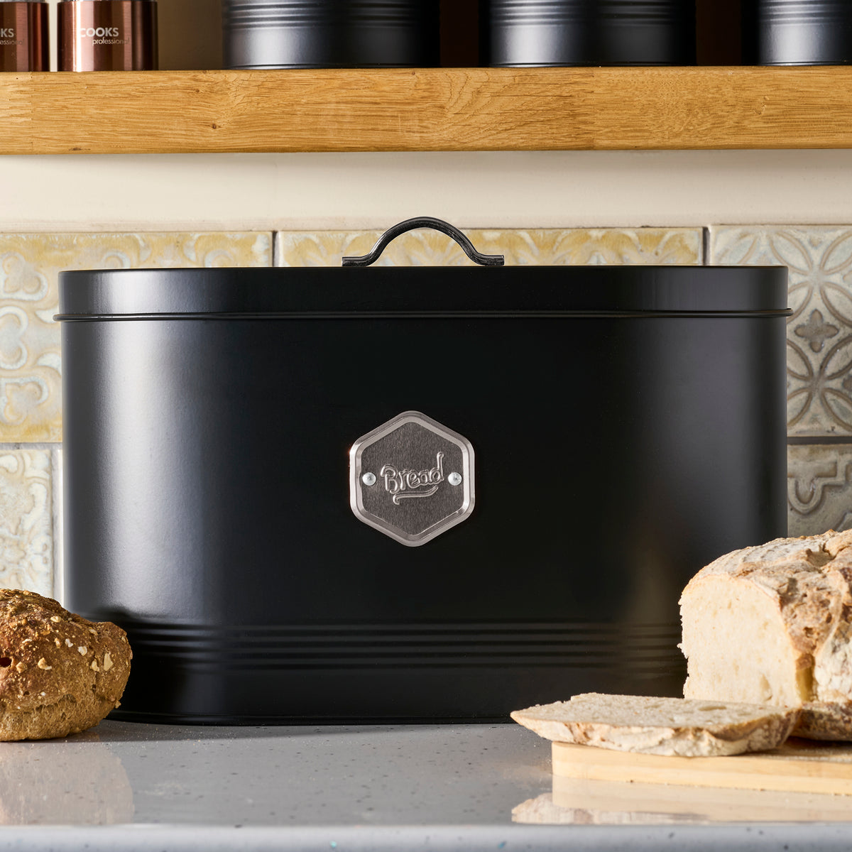 Cooks Professional Bread Bin | Black / Silver – CooksProfessional