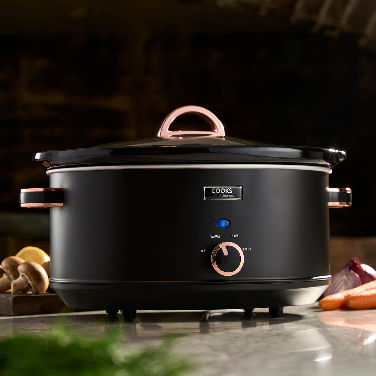 Cooks Professional 6.5L Slow Cooker | Black / Rose Gold – CooksProfessional