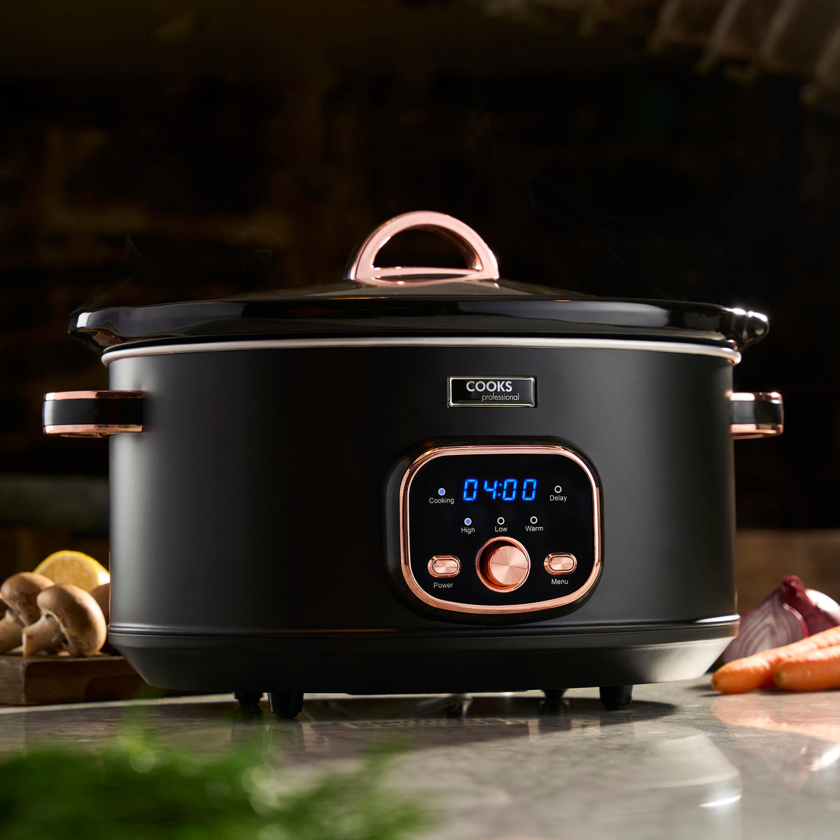 Cooks Professional 6.5L Digital Slow Cooker | Black / Rose Gold ...